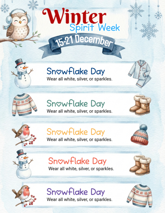 White Joyful White List-based Winter Spirit Week Instagram Story Flyer ...