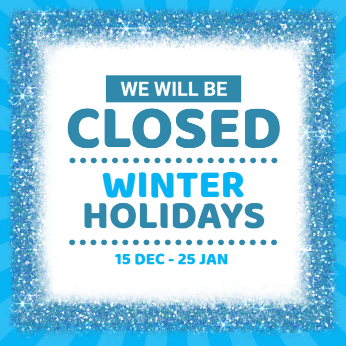 White joyful winter closure announcement instagram post Template ...