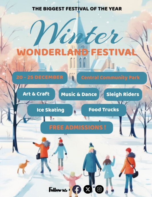 Copy of White Joyful Winter Wonderland Flyer (us Letter) | PosterMyWall