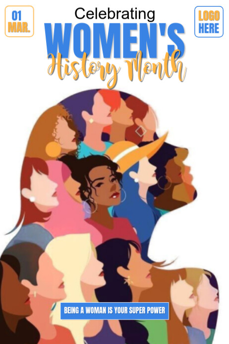 Copy of White Joyful Women's History Month Poster | PosterMyWall