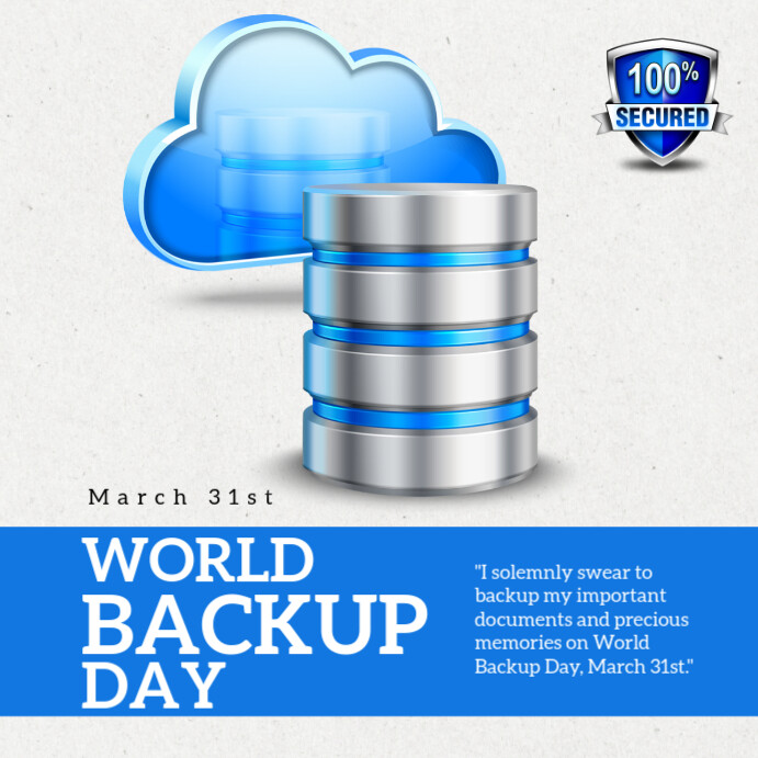 Copy of White Joyful World Backup Day Instagram Post | PosterMyWall