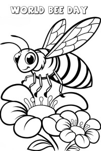 White Joyful World Bee Day Coloring Poster Template | PosterMyWall