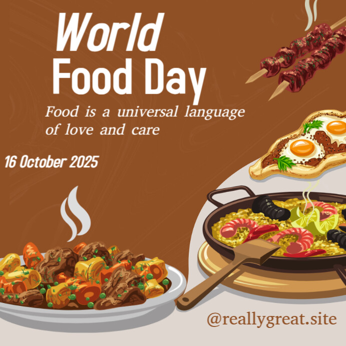 White Joyful World Food Day Instagram Post Template | PosterMyWall