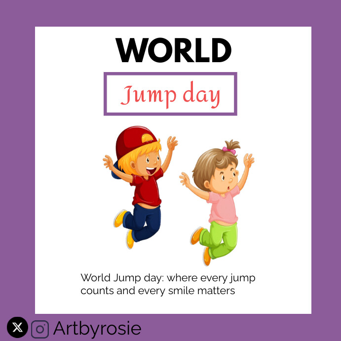 Plantilla de White Joyful World Jump Day Poster Instagram | PosterMyWall