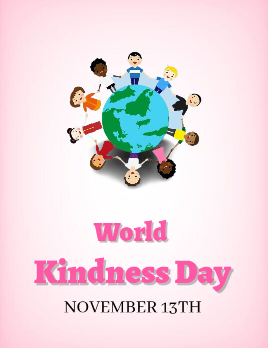 White Joyful World Kindness Day Flyer (us Letter) Template | PosterMyWall