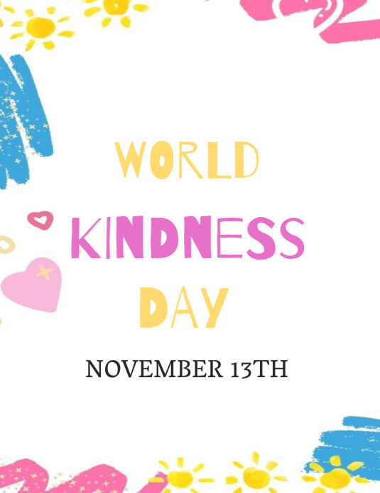 White Joyful World Kindness Day Flyer (us Letter) Template | PosterMyWall