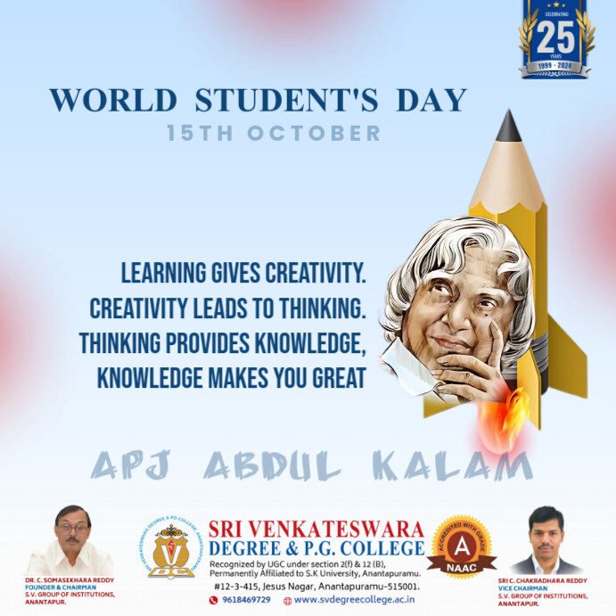 White Joyful World Students Day Instagram Post Template | PosterMyWall