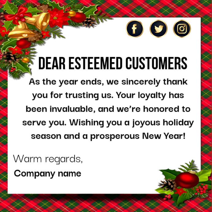 White Joyful Year End Customer Appreciation Template Instagram Post ...