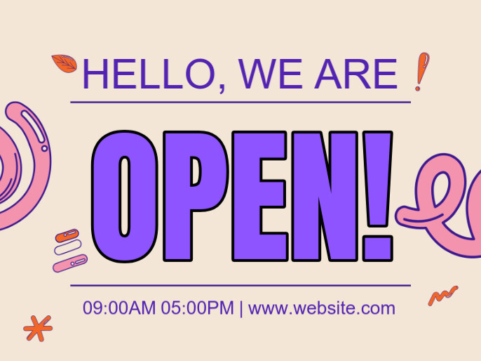 Copy of White Joyful Yes We Are Open Now Posters Presentation ...