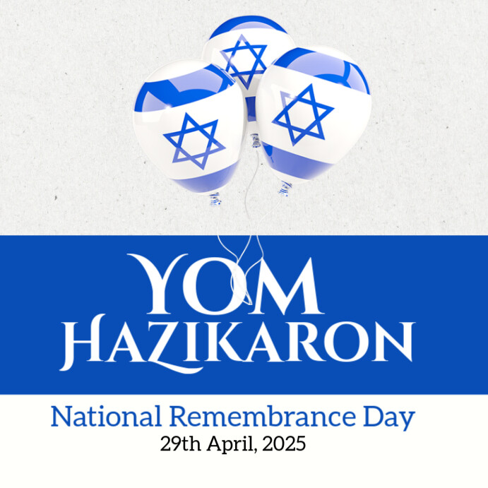 White Joyful Yom Hazikaron Instagram Post Template | PosterMyWall