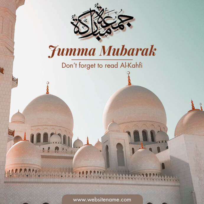 White Jumma Mubarak Instagram Post Templat | PosterMyWall