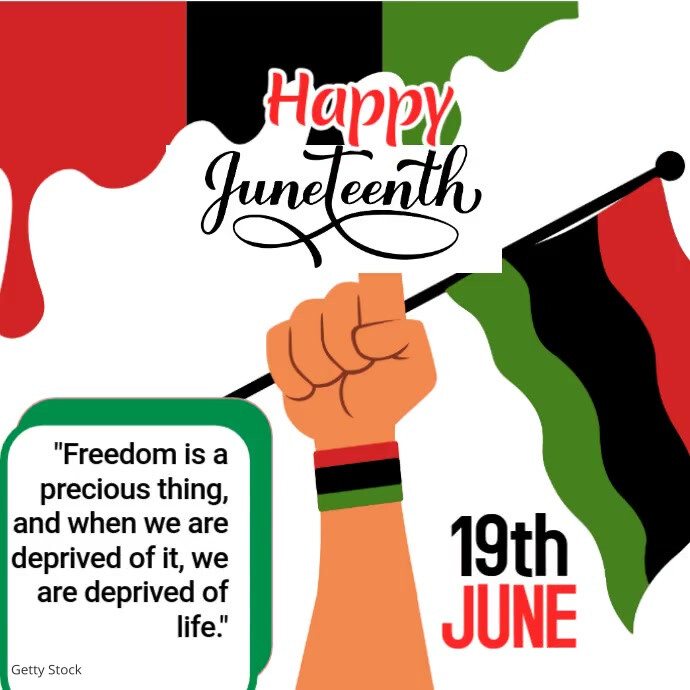 White Juneteenth Instagram Post Template | PosterMyWall