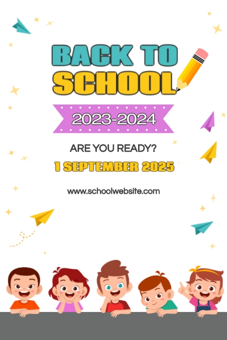 White Kids Back to School Banner Template | PosterMyWall