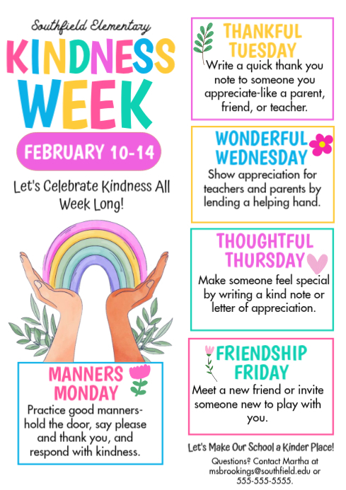 White Kindness Week Celebration A4 Template | PosterMyWall
