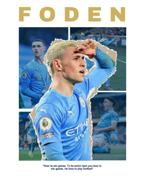 White Kolase Phill Foden Football Player Instagram Portrait Template ...