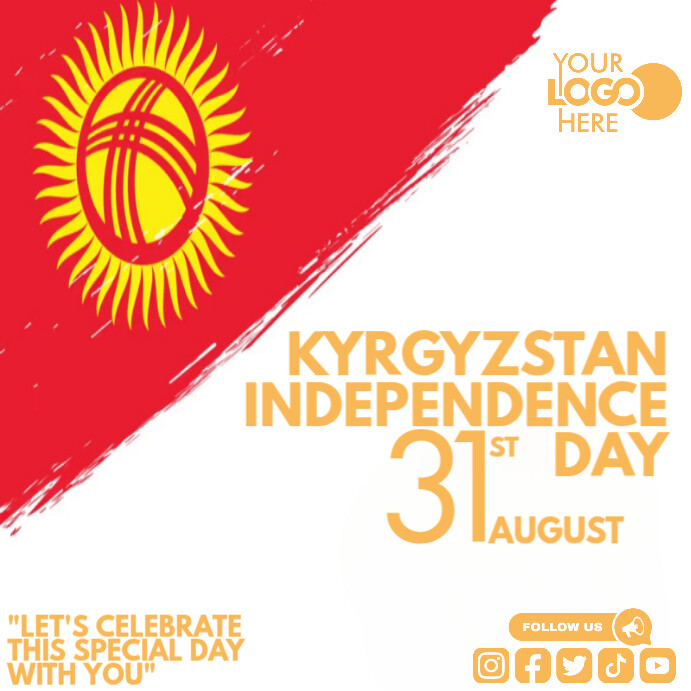 Plantilla de White Kyrgyzstan Independence Day Instagram Post | PosterMyWall