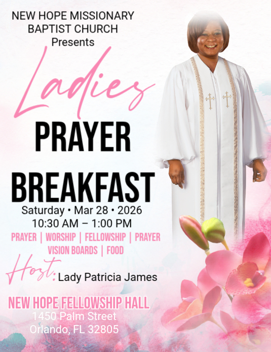 White Ladies Prayer Breakfast Flyer (us Letter) Template | PosterMyWall