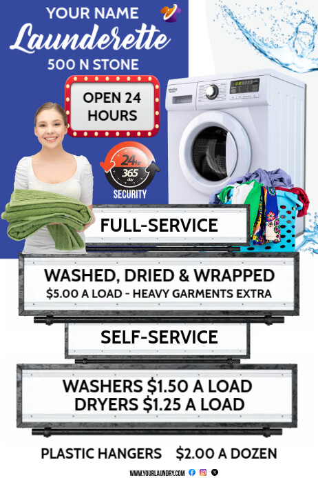 White Launderette Poster Ad Poster Template | PosterMyWall