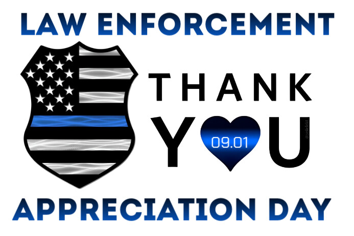 White Law Enforcement Appreciation Day Poster Template | PosterMyWall