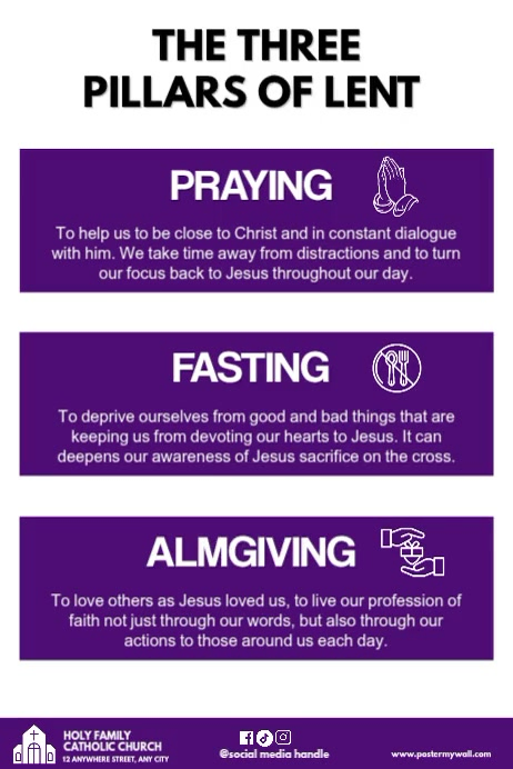 White Lent Practices | lent church flyer | Ash Wednesday service poster ...