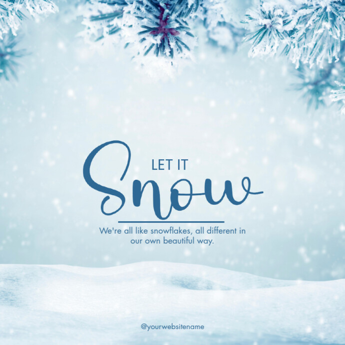 White Let It Snow Instagram Post Template | PosterMyWall