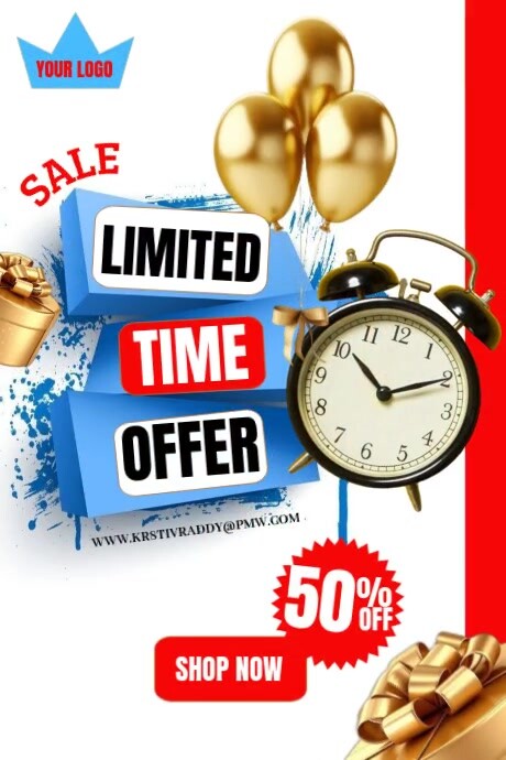 White Limited Time Offer Poster Template | PosterMyWall
