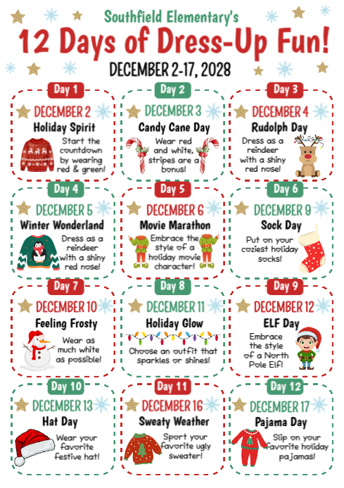 White List-based 12 Days Of Christmas Dress Up Fun! A4 Template ...