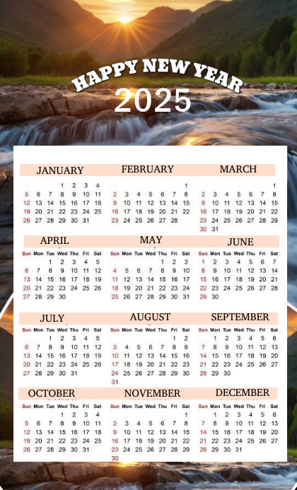 White List-based 2025 Calendar Design Templat Template | PosterMyWall
