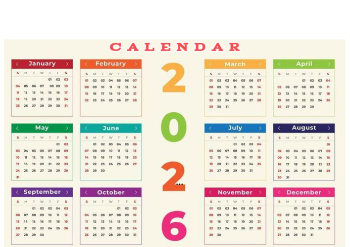 White List-based 2026 Calendar A4 Template | PosterMyWall