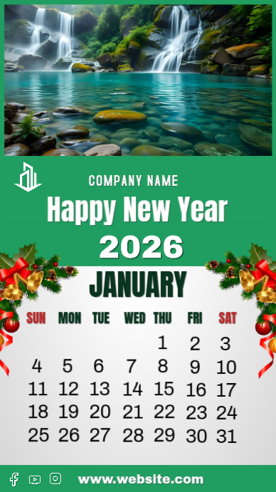 White List-based 2026 January Calendar Instagram Story Template ...