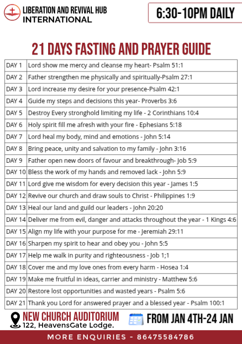 White List-based 21 Days Fasting & Prayer Guide 2025 – Daily Themes ...