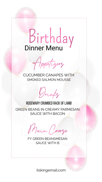 White List-based Birthday Dinner Digital Dis Template | PosterMyWall