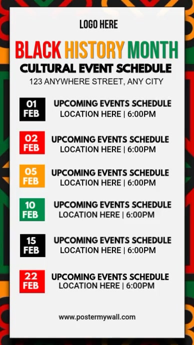 White List-based Black History Month Cultural Event Schedule Instagram ...