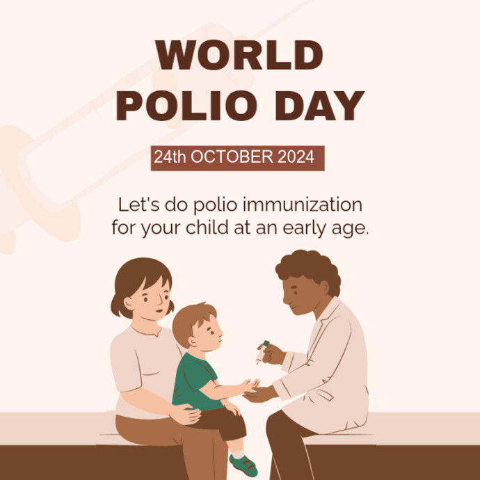 White List-based Brown World Polio Day Logo Template | PosterMyWall