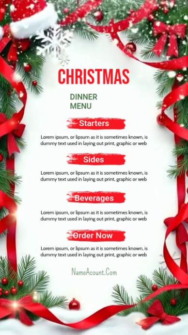 Plantilla de White List-based Christmas Dinner Menu Instagram Story ...