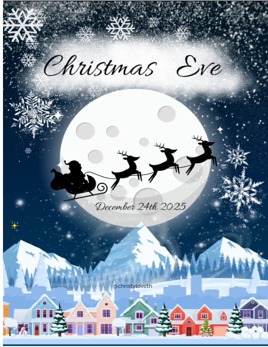 White List-based Christmas Eve Flyer (us Letter) Template | PosterMyWall