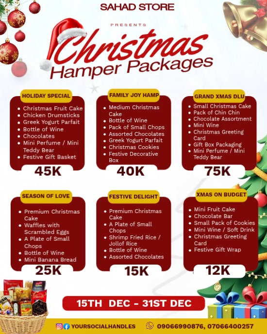 Plantilla de White List-based Christmas Hamper Package Instagram ...