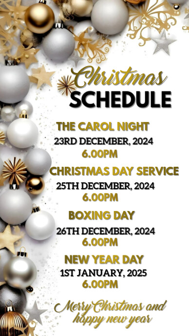 White List-based Christmas Schedule Instagram Story Template | PosterMyWall