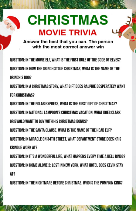 Copy of White List-based Christmas Trivia Template Design Tabloid ...