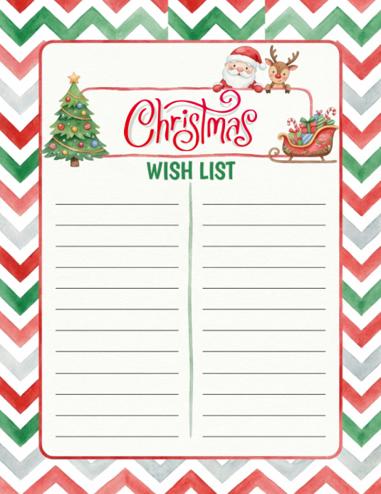 White List-based Christmas Wish List Flyer (us Letter) Template ...
