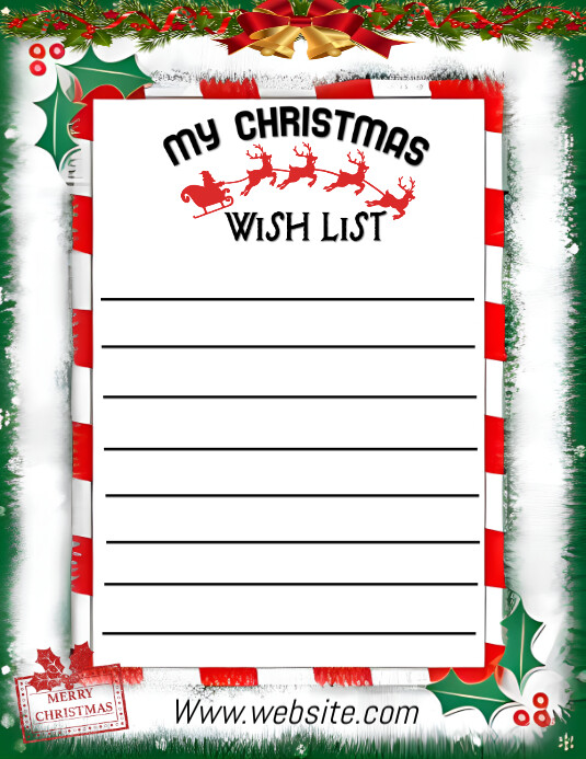 White List-based Christmas Wish List Flyer (us Letter) Template ...