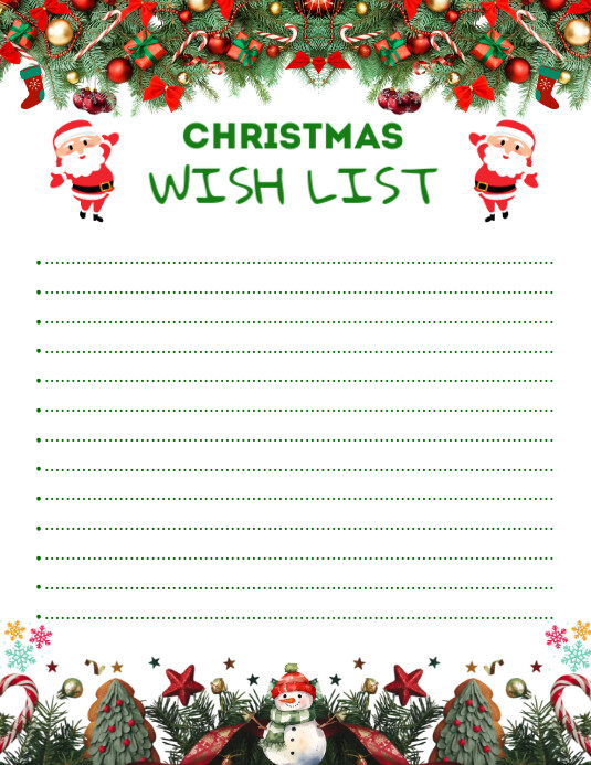 Copy of White List-based Christmas Wish List Flyer (us Letter ...