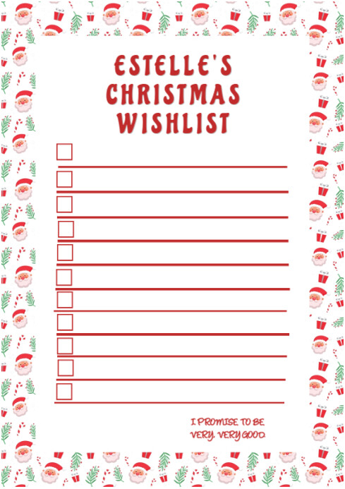 Copy of White List-based Christmas Wishlist A4 | PosterMyWall