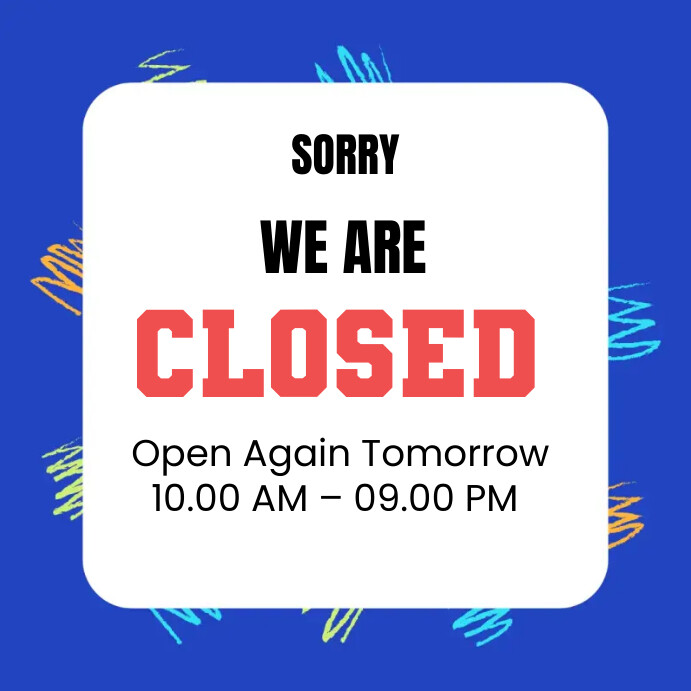 Modèle White List-based Closed Announcement Instagr | PosterMyWall