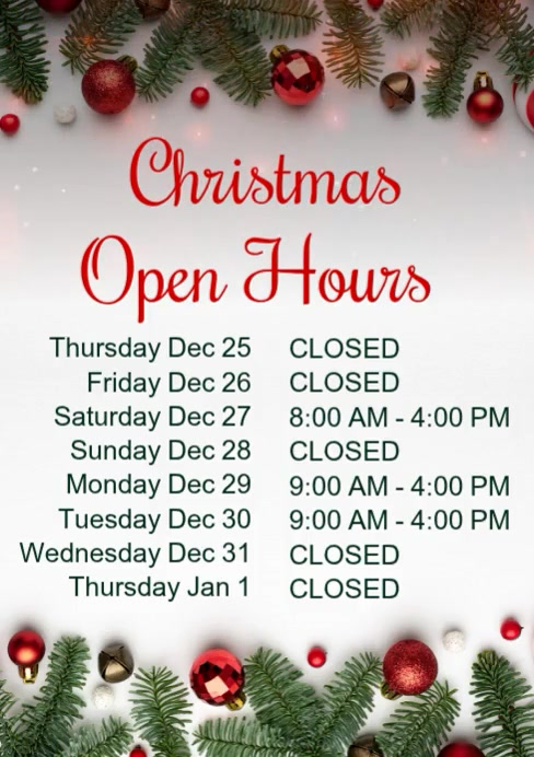 White List-based Closed Notice Template A4 | PosterMyWall