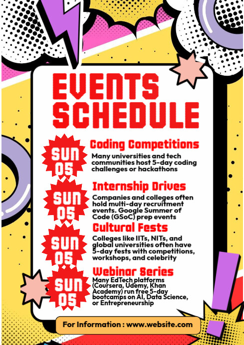 Copy of White List-based Comics Schedule Theme A4 | PosterMyWall