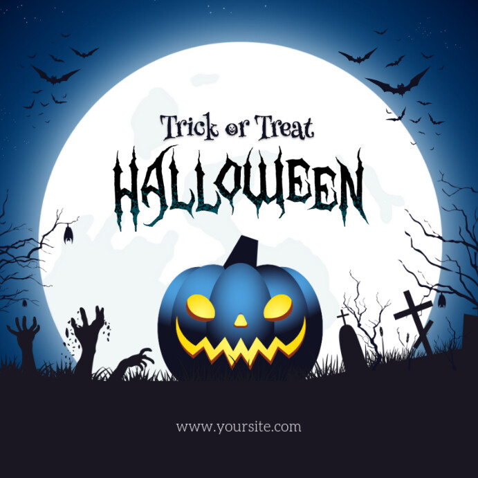 White List-based Dark Blue Spooky Halloween S Template | PosterMyWall