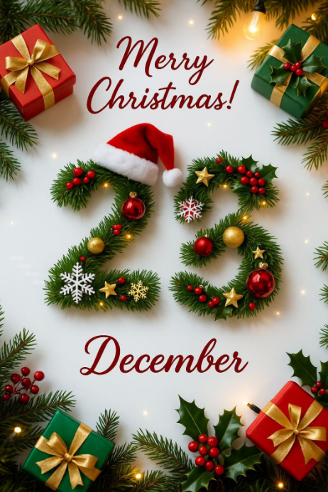 White List-based December 23 Christmas Countdown Poster Template ...