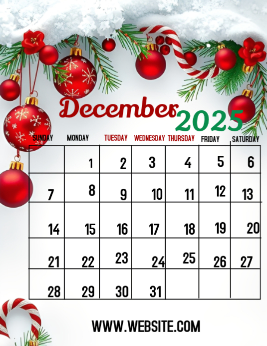 White List-based December Calendar Flyer (us Letter) Template ...