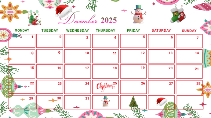 White List-based December Calendar Presentation (16:9) Template ...